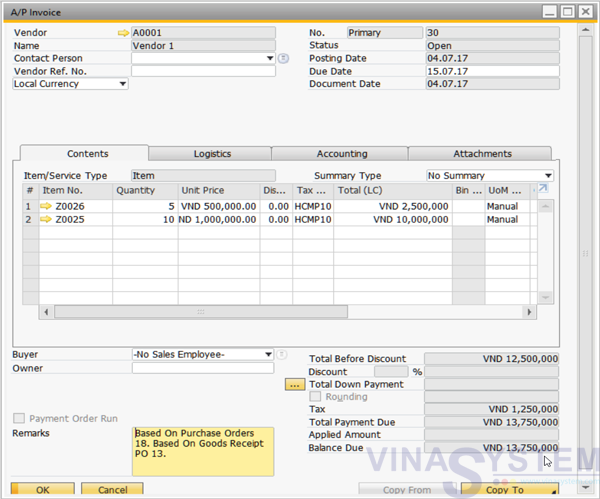 SAP Business One - User Guide for Purchasing Process